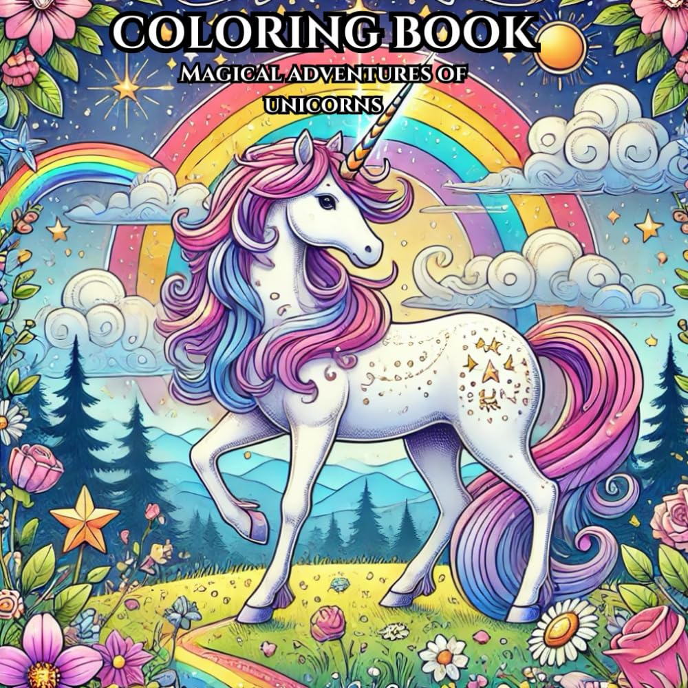 Amazon.com: Coloring book: Magical adventures of unicorns: Unleash Your ...