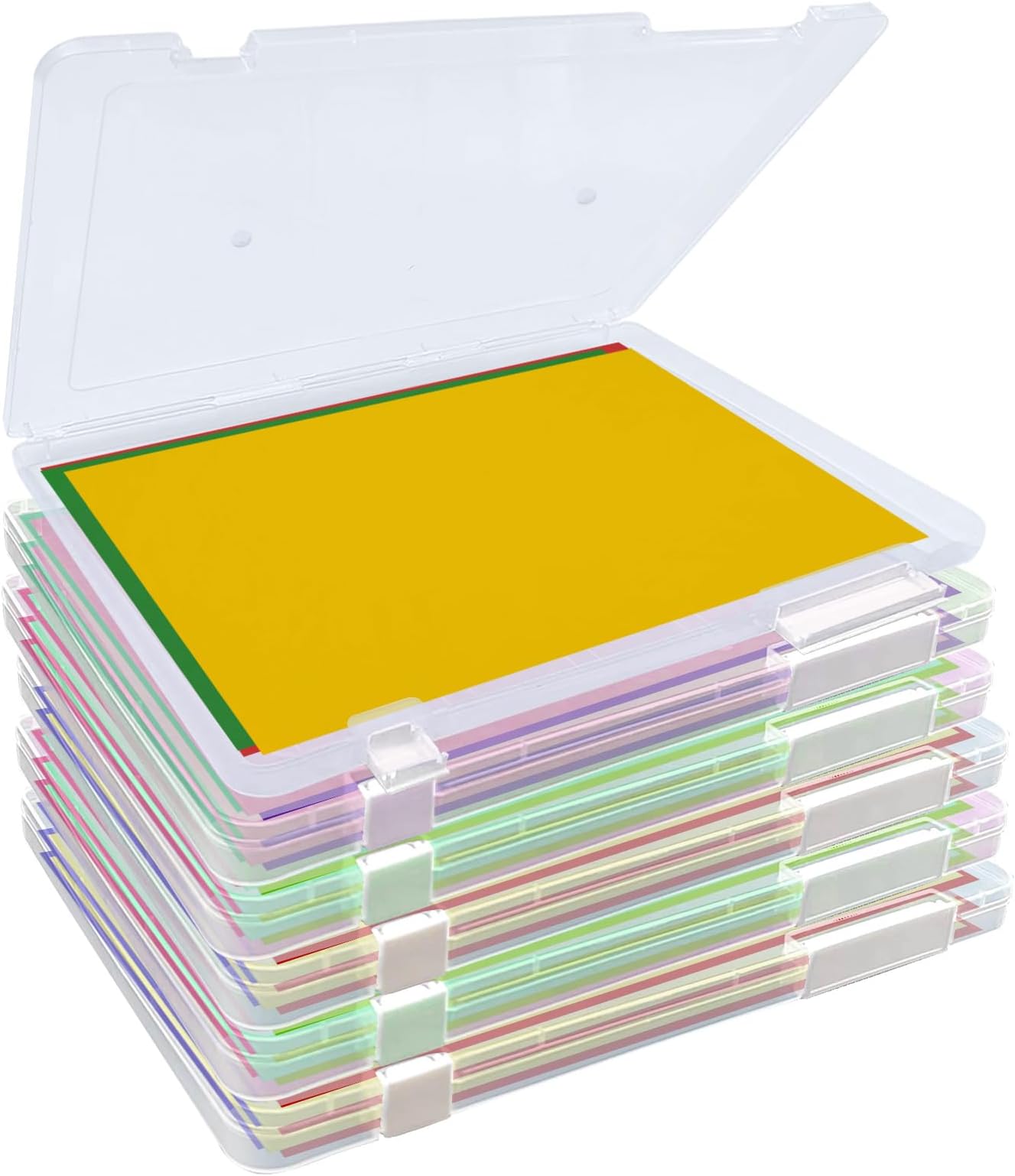 Amazon.com: A4 Clear Portable Project Case, 6 Pack Plastic File Box ...