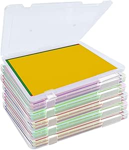 Pack of 6 A4 Archive Boxes, Portable Storage Box for A4, Transparent ...