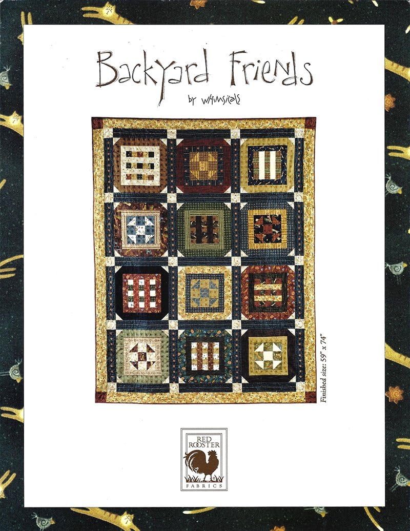 Amazon.com: Red Rooster Fabrics - Backyard Friends by WHIMSICALS Quilt ...