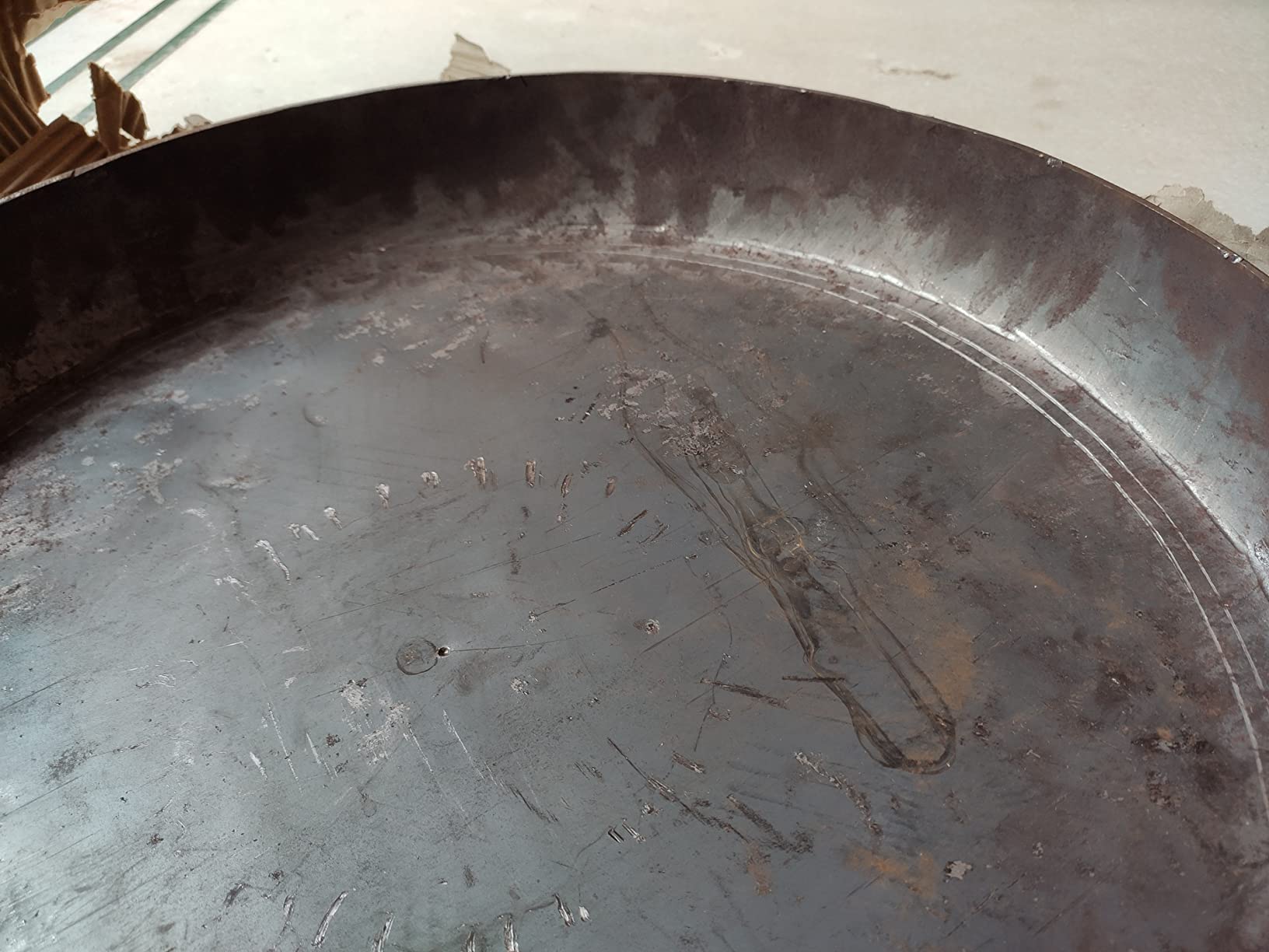 Buy JGS Iron Flat Kadai Tavi Fry Pan Loha Kadhai Cooking Karahi with ...