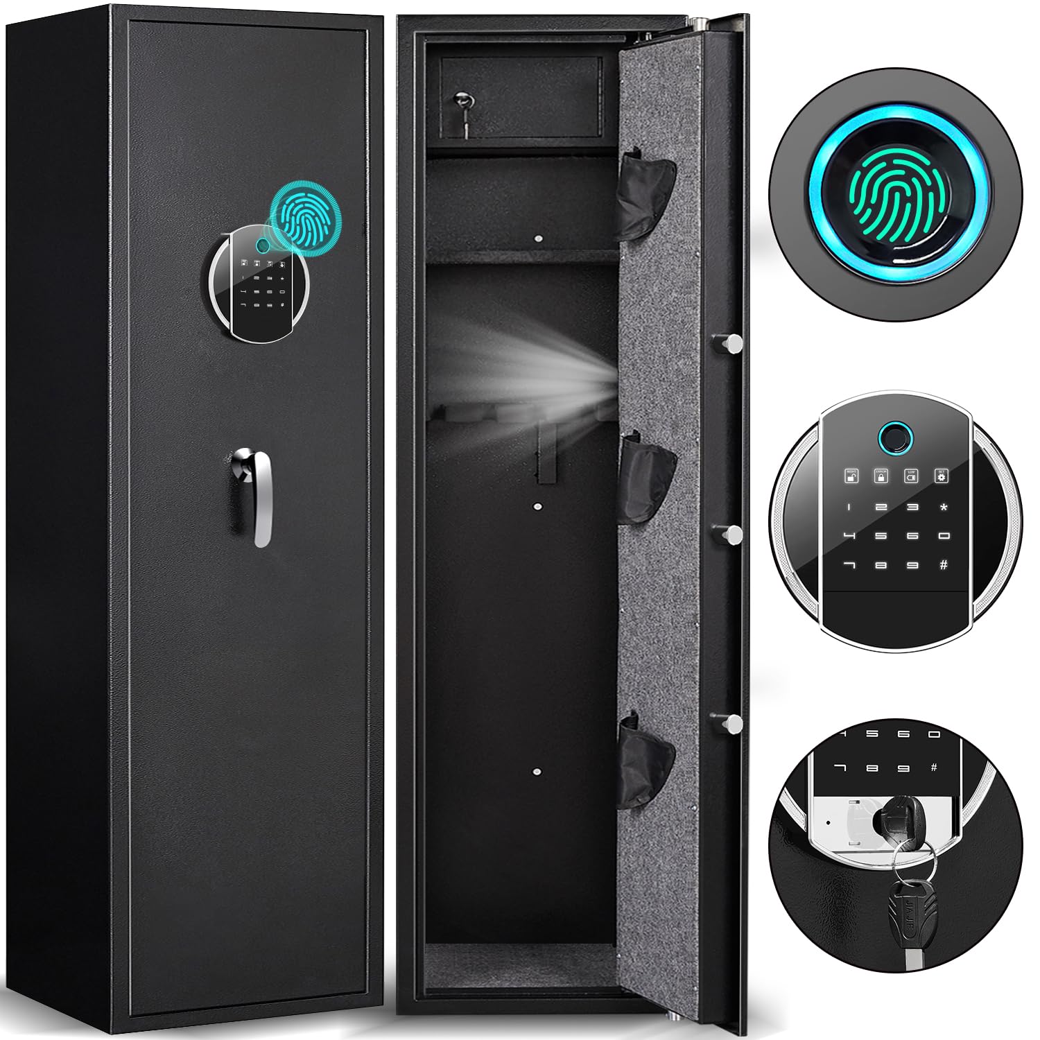 Buy Omethey Biometric Safe, Quick Access 5 Fingerprint Cabinets, Safes ...