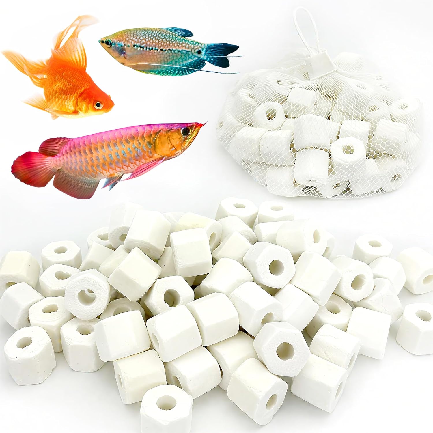 Amazon.com : charmshine Ceramic Rings Aquarium Filter Media Ceramic Bio ...