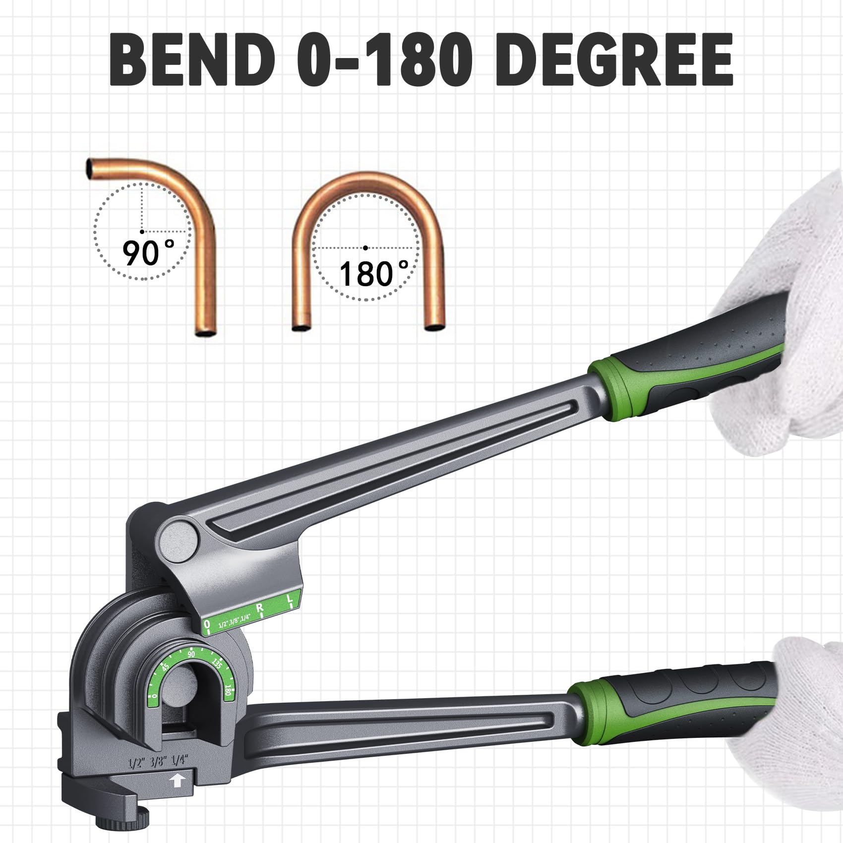 Snapklik.com : Pipe Tube Bender, 1/4, 3/8, 1/2, 180OD 3 In 1 Manual ...
