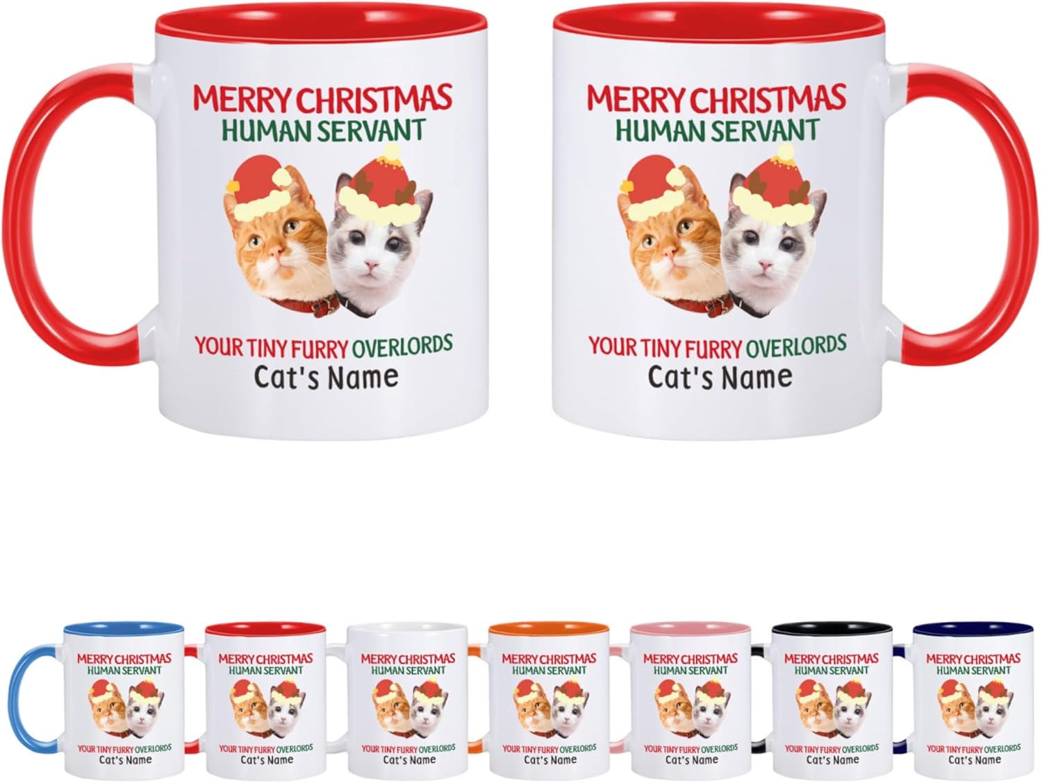 Amazon.com: Personalized Christmas Cat Mug - Custom Cat Mug for ...