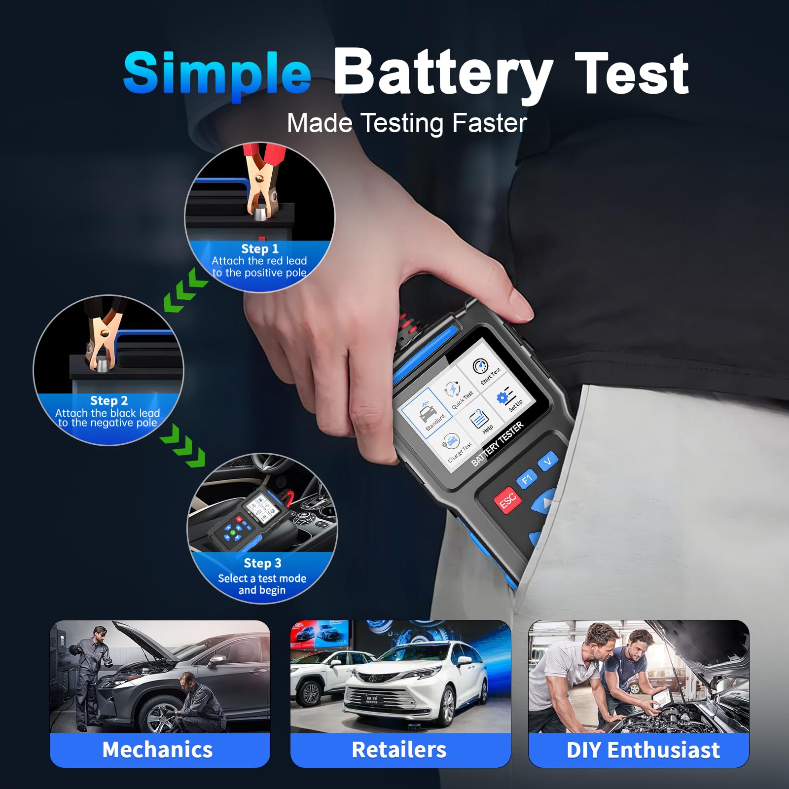 Snapklik.com : Battery Load Tester 12v Automotive, 20-2000 CCA Car ...