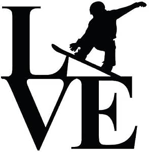 Amazon.com: TDT Printing & Custom Decals Love Snowboarding Vinyl Decal ...