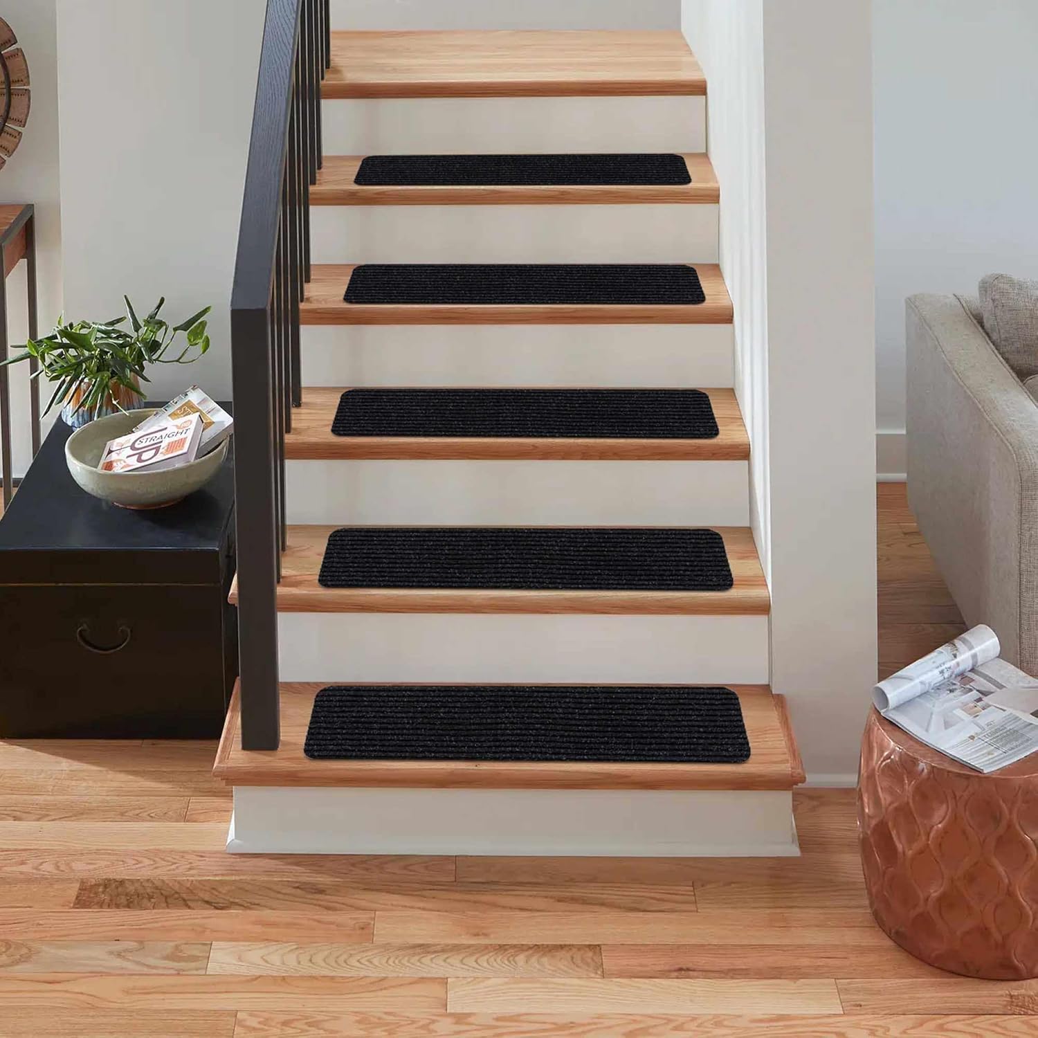 Amazon.com: Hauteloom Stair Mat - Stair Treads Carpet - Peel and Stick ...