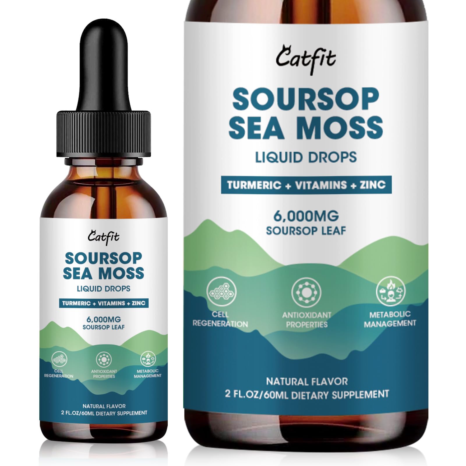 Buy Soursop Graviola Liquid Drop, Soursop Leaves Extract with Sea Moss ...