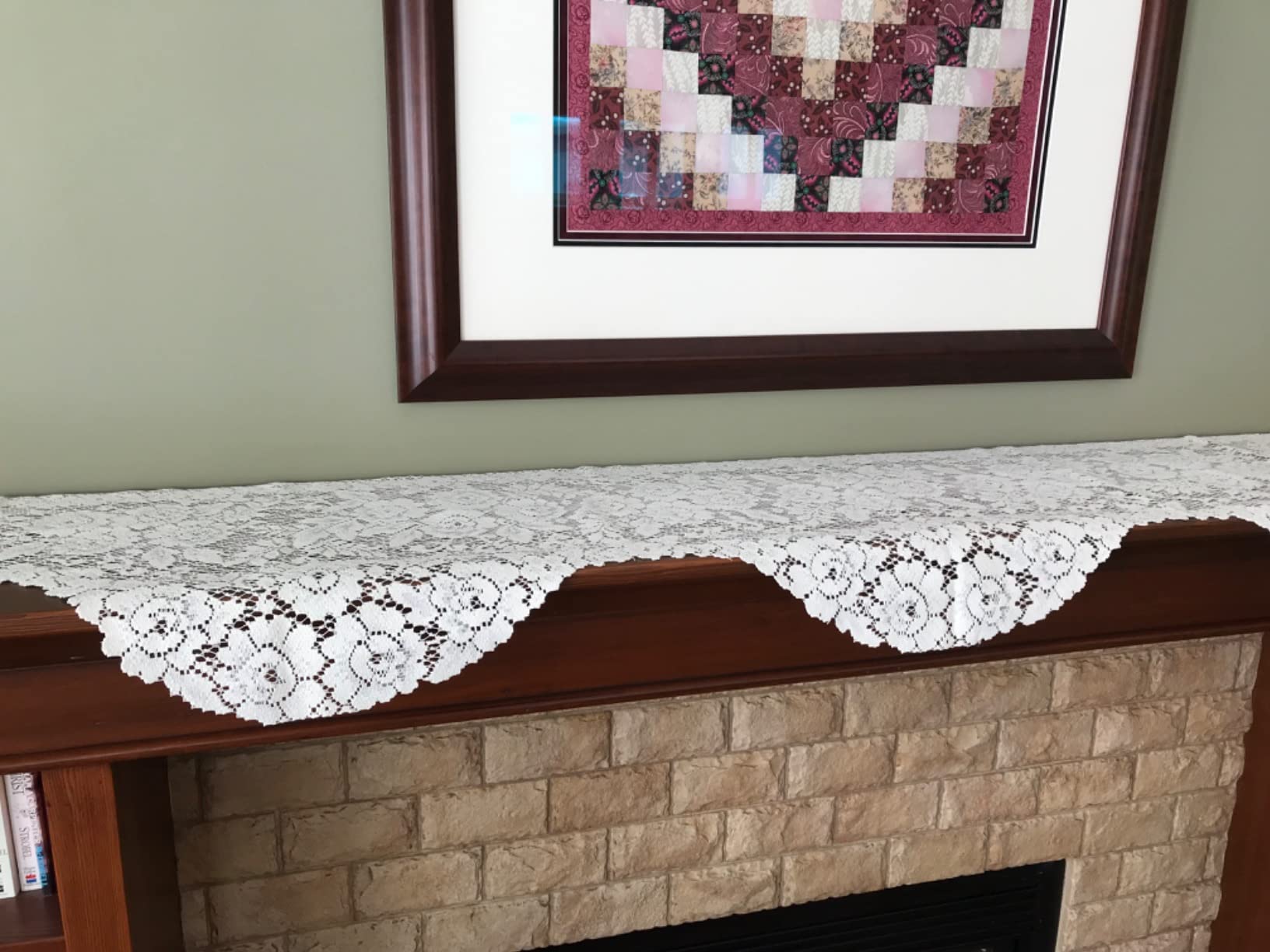 Amazon.com: Heritage Lace Victorian Rose 84" x 15.5" Ivory/Cream Mantle ...