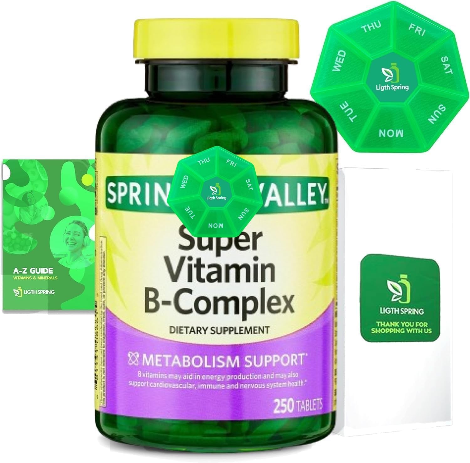 Amazon.com: Light Spring Super B-Complex Tablets (500 Count) Vitamin B6 ...