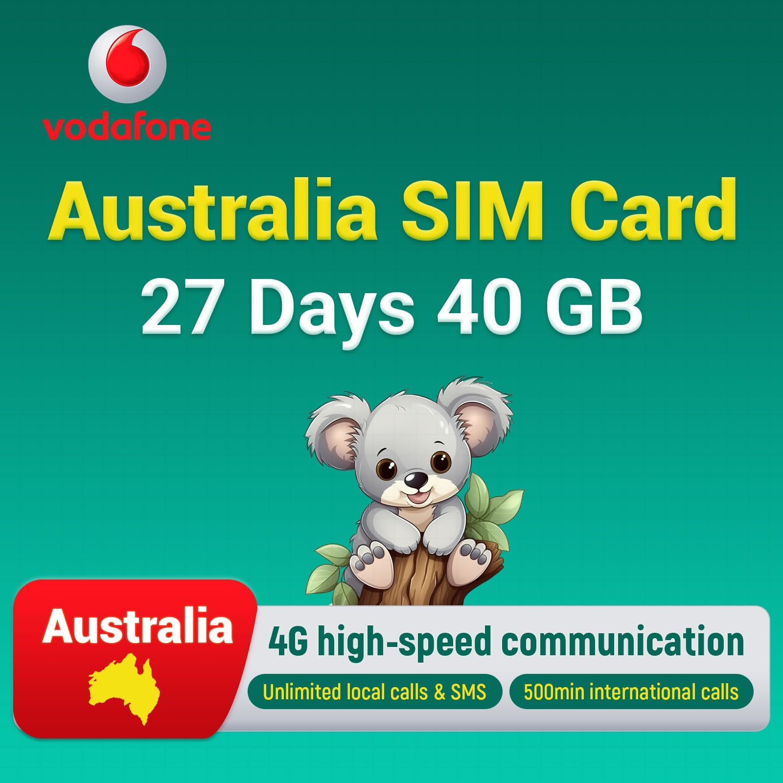 Amazon.com: Australia SIM Card 27 Days 40GB, Activation Required, Unlimited Local Calls, 500 ...