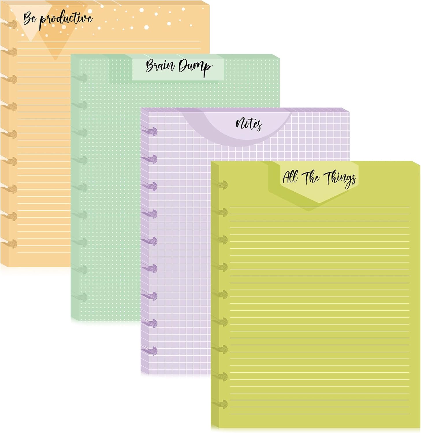 Amazon.com: 100 Pieces Planner Refill Pages Planner Insert for 9 Disc ...