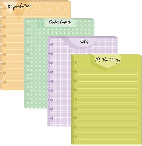 Amazon.com : Kosiz 100 Pieces Planner Refill Pages Planner Insert for 9 ...