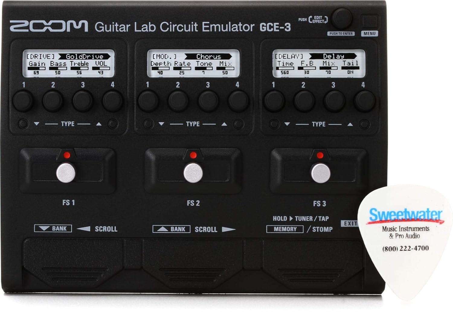 Zoom GCE-3 Guitar Lab Circuit Emulator, Compact USB Audio Interface for ...