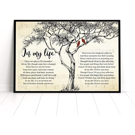 Amazon.com : HOUVSSEN In My Life The Beatles Lyrics Landscape Metal ...