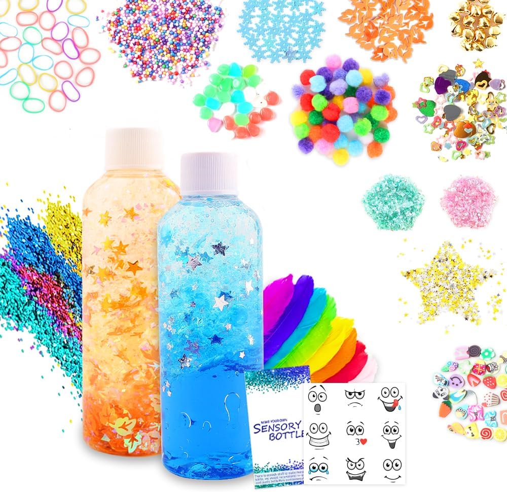 Amazon.com: Arrowbash Sensory Bottles Kits for Kids 400 ml Plastic ...