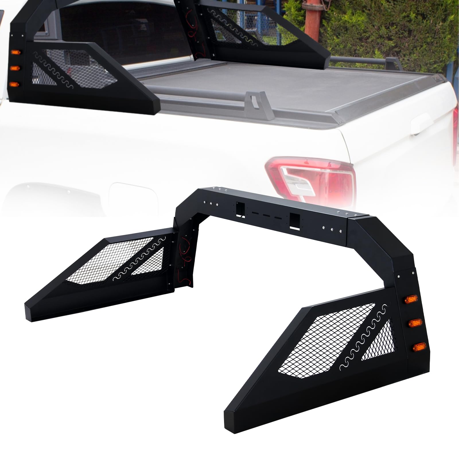 Amazon.com: Universal Truck Bed Adjustable Sport Roll Bar, Full Size ...