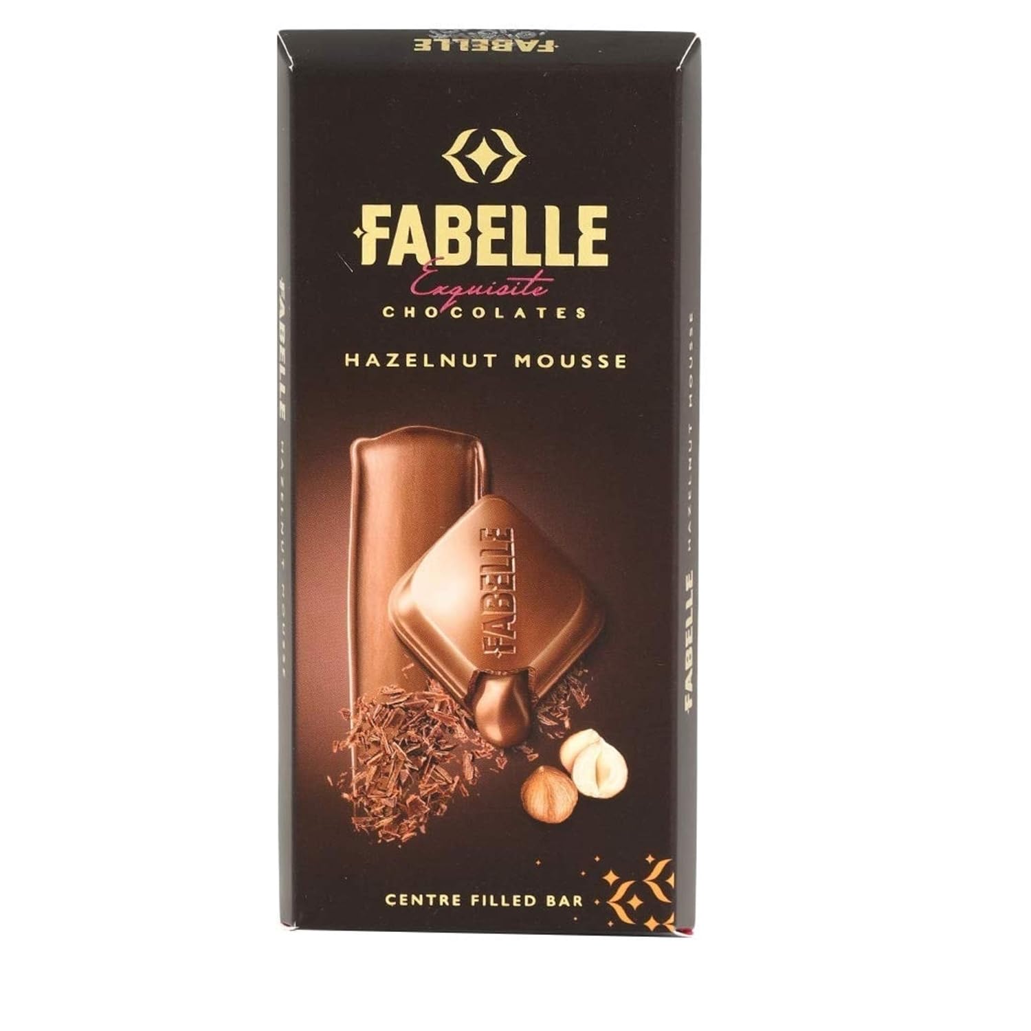 Fabelle Hazelnut Mousse, Centre-Filled Luxury Chocolate Bar with ...