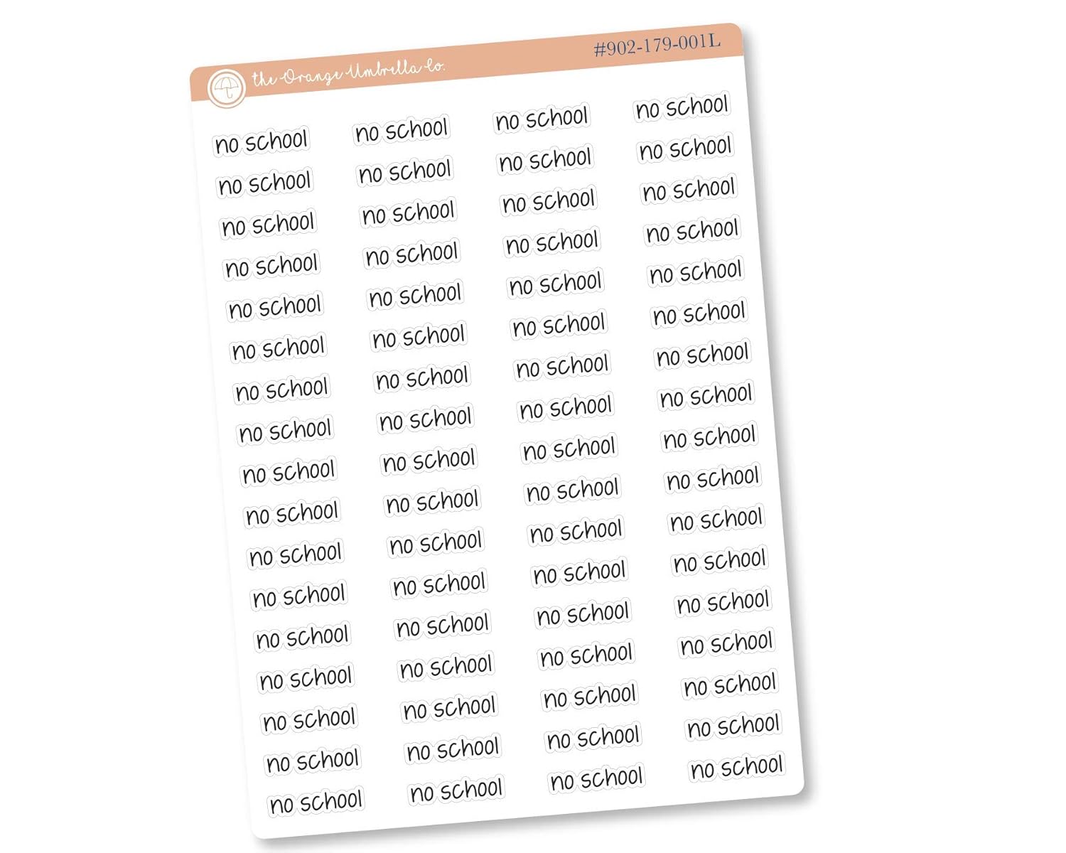 Amazon.com: No School Planner Stickers, Script "No School" Labels ...
