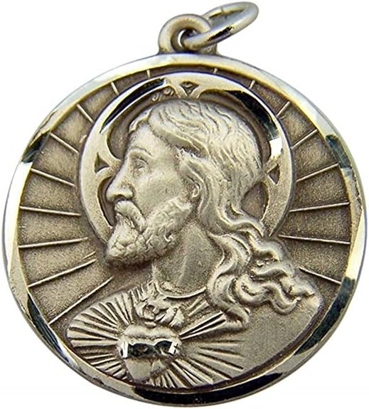 Amazon.com: HMHReligious Sterling Silver Round 1Inch Jesus Christ ...
