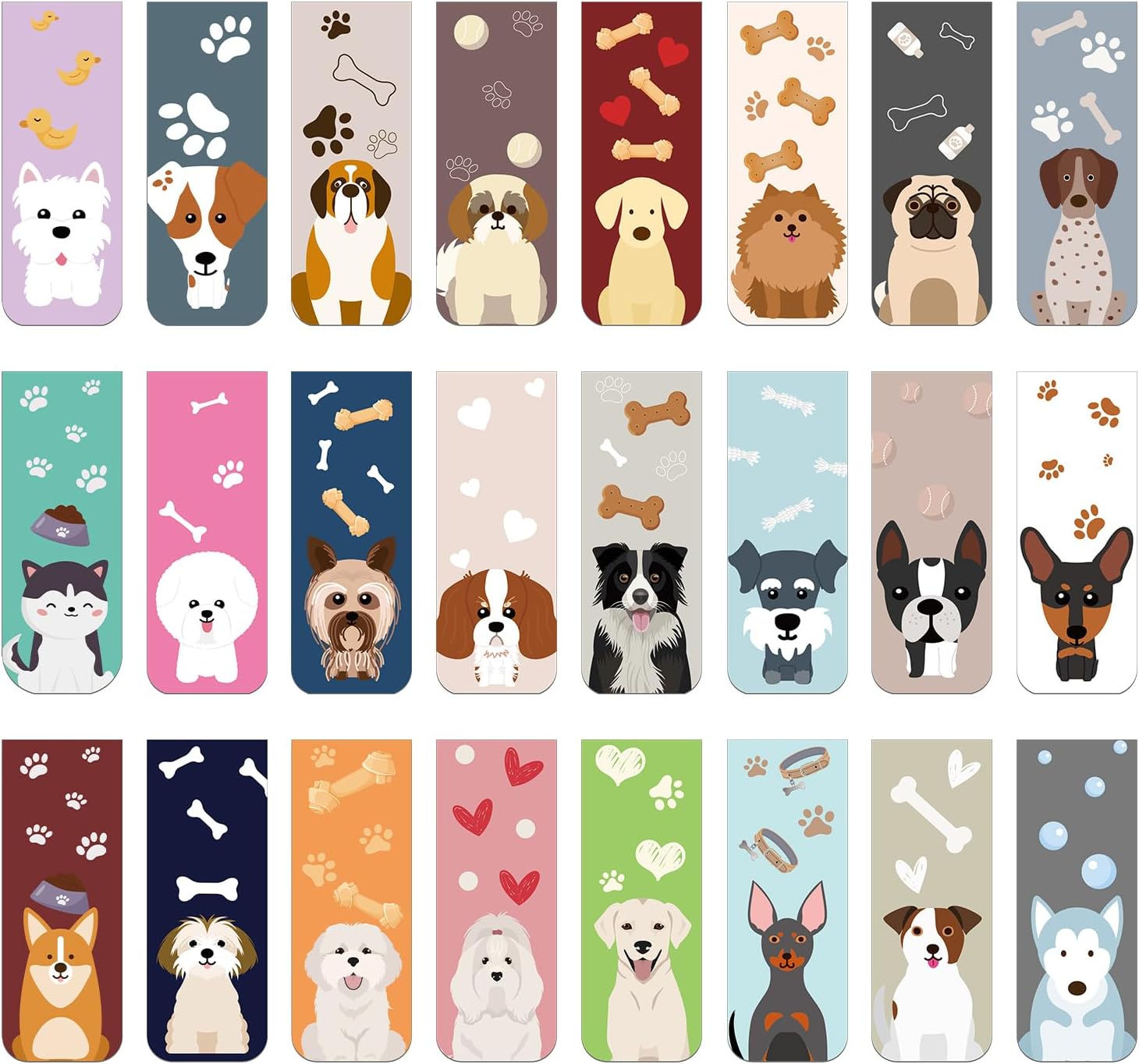 Amazon.com: 48pcs Magnetic Bookmarks, Cute Dogs Magnetic Page Markers ...