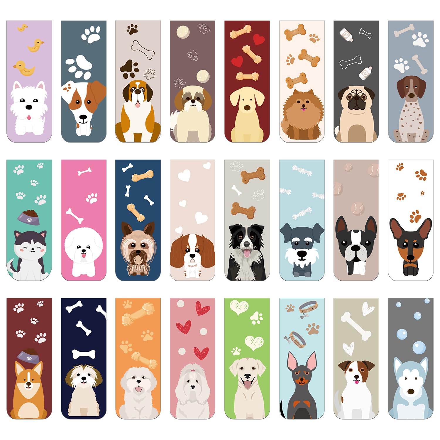 Amazon.com: 48pcs Magnetic Bookmarks, Cute Dogs Magnetic Page Markers ...
