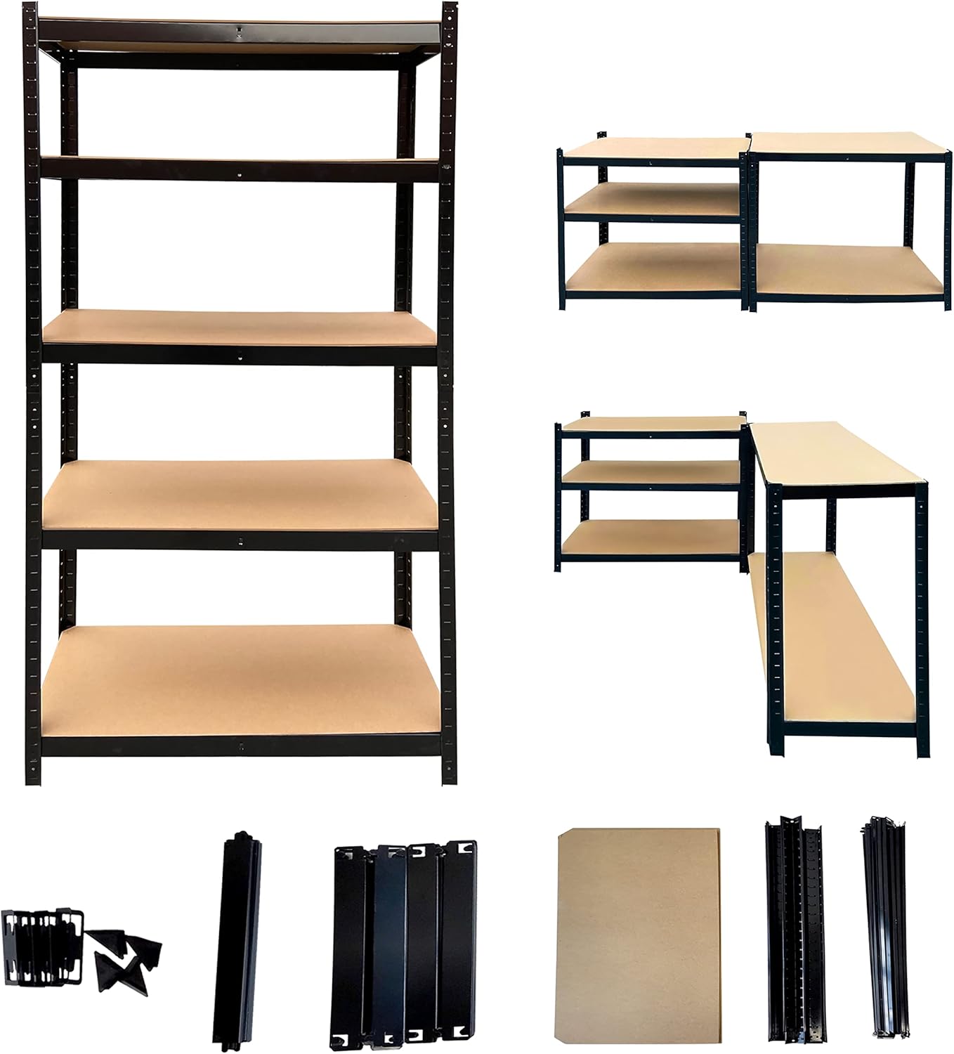 Amazon.com: 5-tier Shelving Metal Storage Rack Adjustable Shelves ...