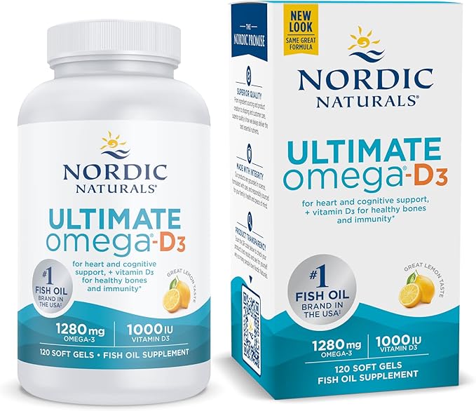 Amazon.com: Nordic Naturals Ultimate Omega-D3, Lemon Flavor - 120 Soft ...