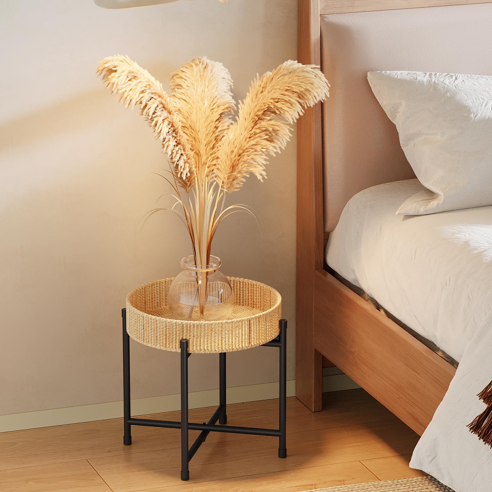 Snapklik.com : Rattan Plant Stand Indoor Boho Plant Table For Large ...