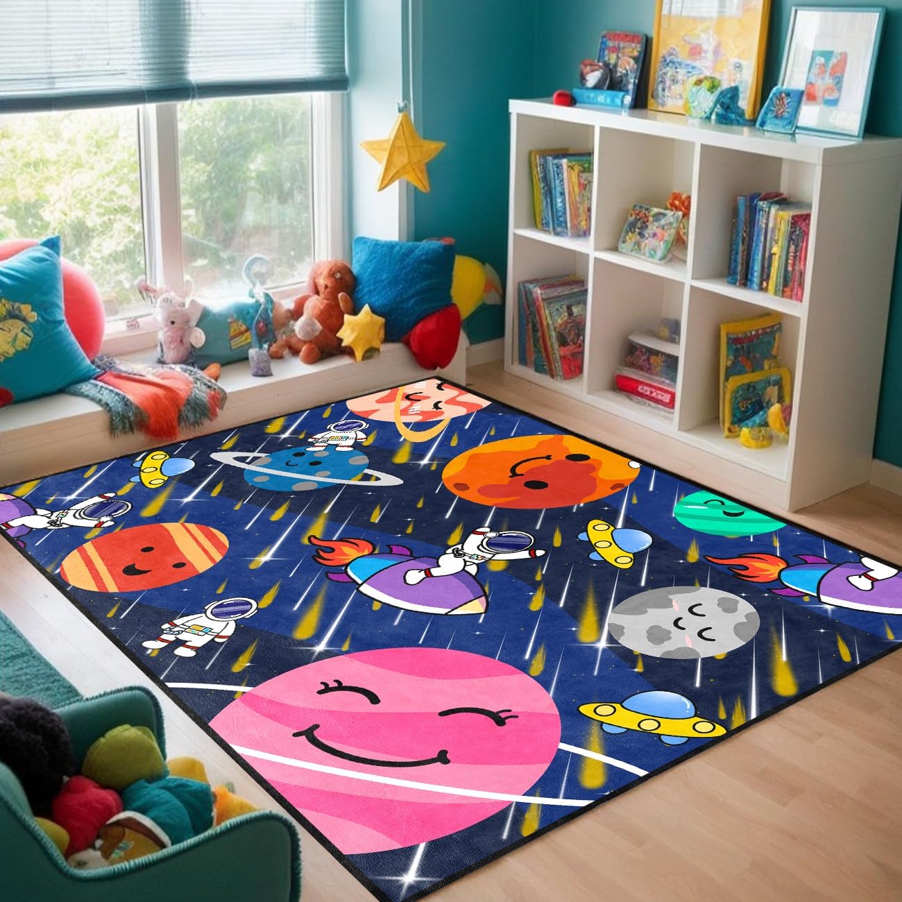 Amazon.com: Galaxy Area Rug-Solar System Mat Space Rug for Boys Room ...