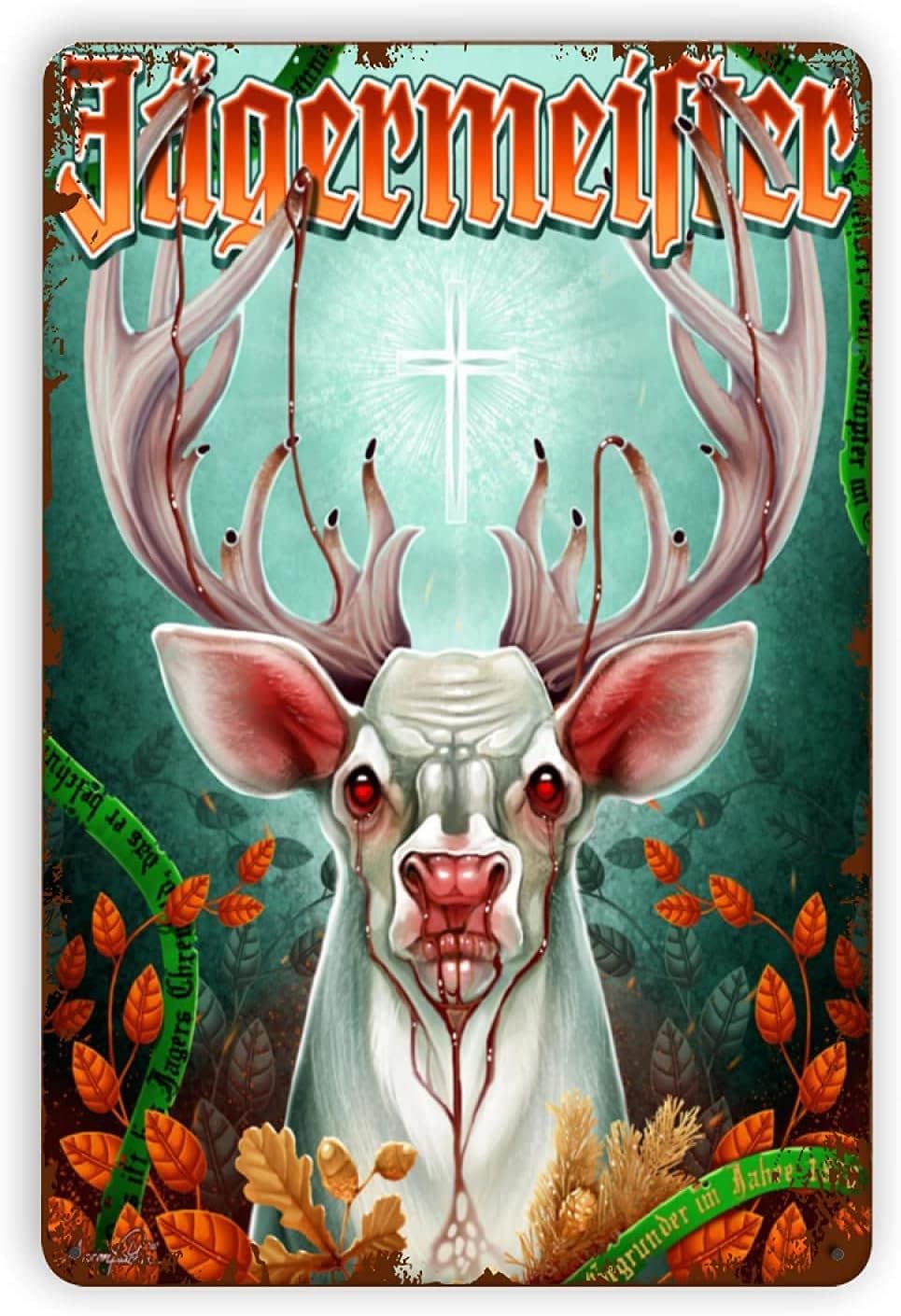 Jagermeister Deer Vintage Metal Sign Wall Poster, Retro Plaque Bar Tin ...