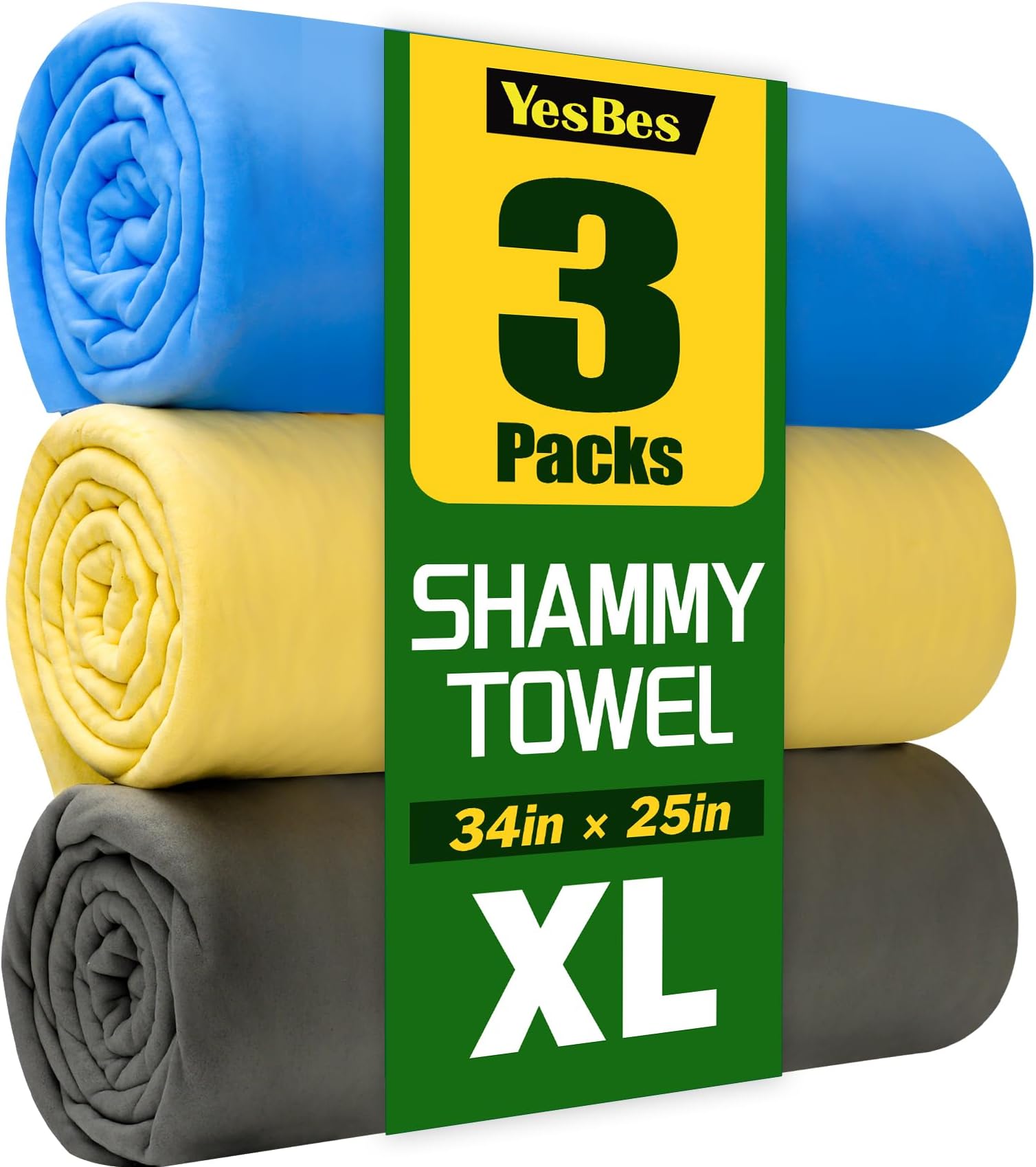 Amazon.com: 3 Pack Premium XL Shammy Cloth for Car Drying, 34”x25 ...