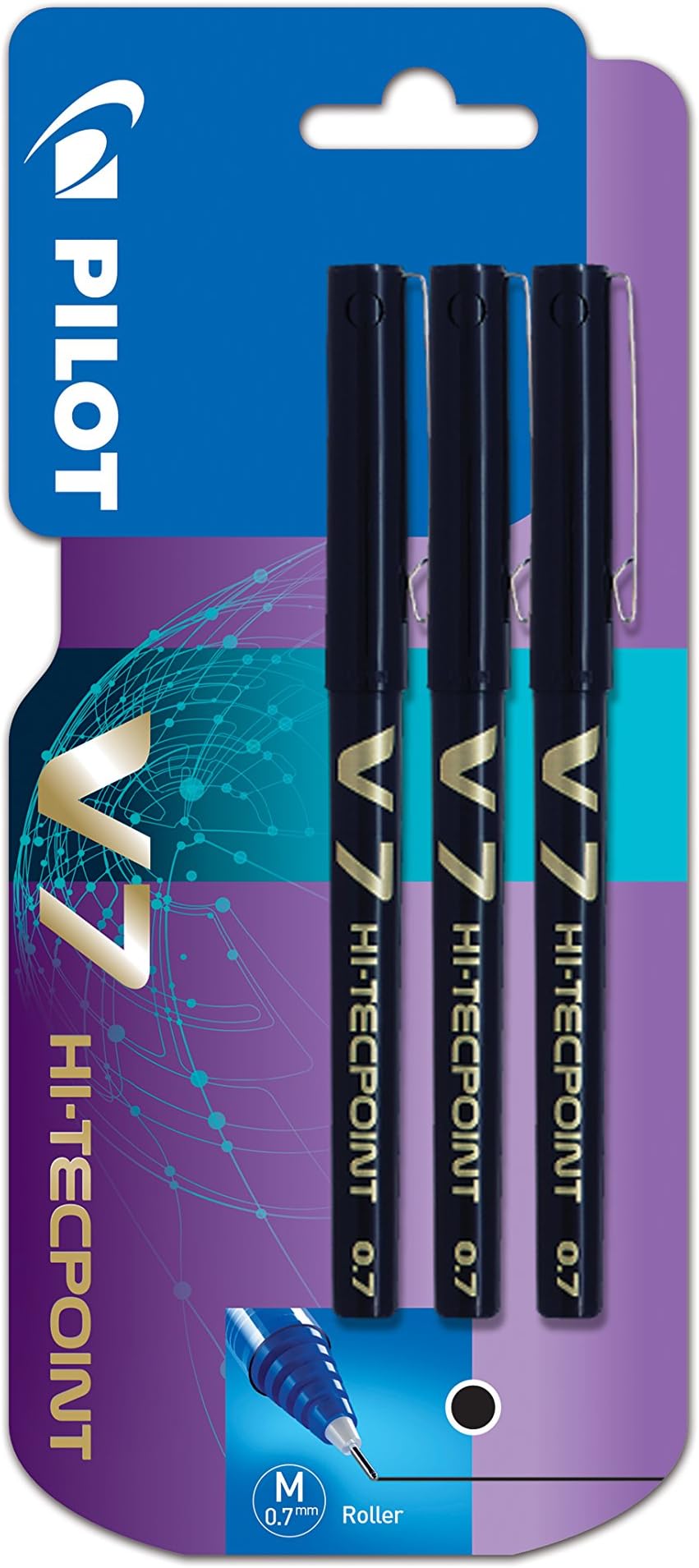 Pilot V7 0.7 Mm Liquid Ink Rollerball Pen - Black (Pack of 5) : Amazon ...