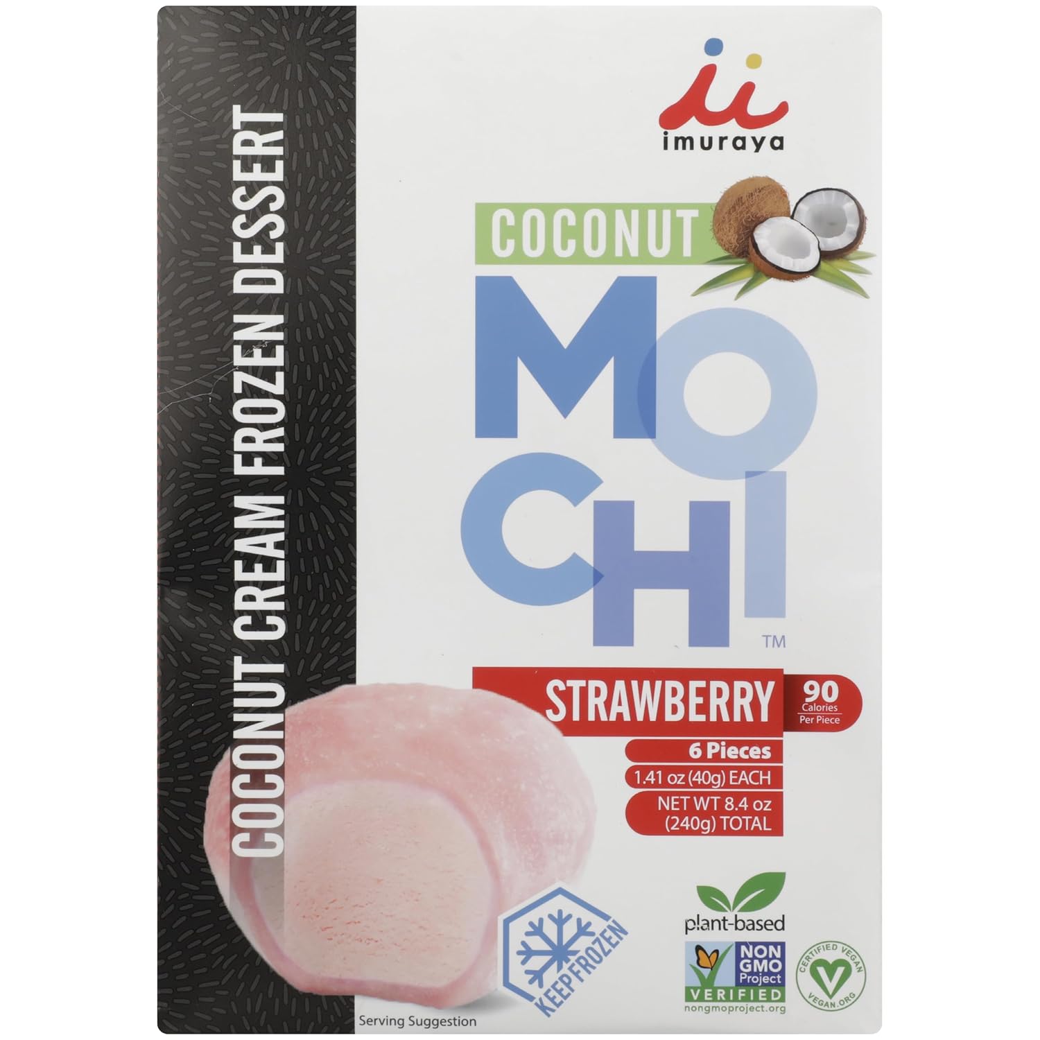 Amazon.com: IMURAYA Strawberry Coconut Vegan Mochi, 8.4 OZ : Grocery ...