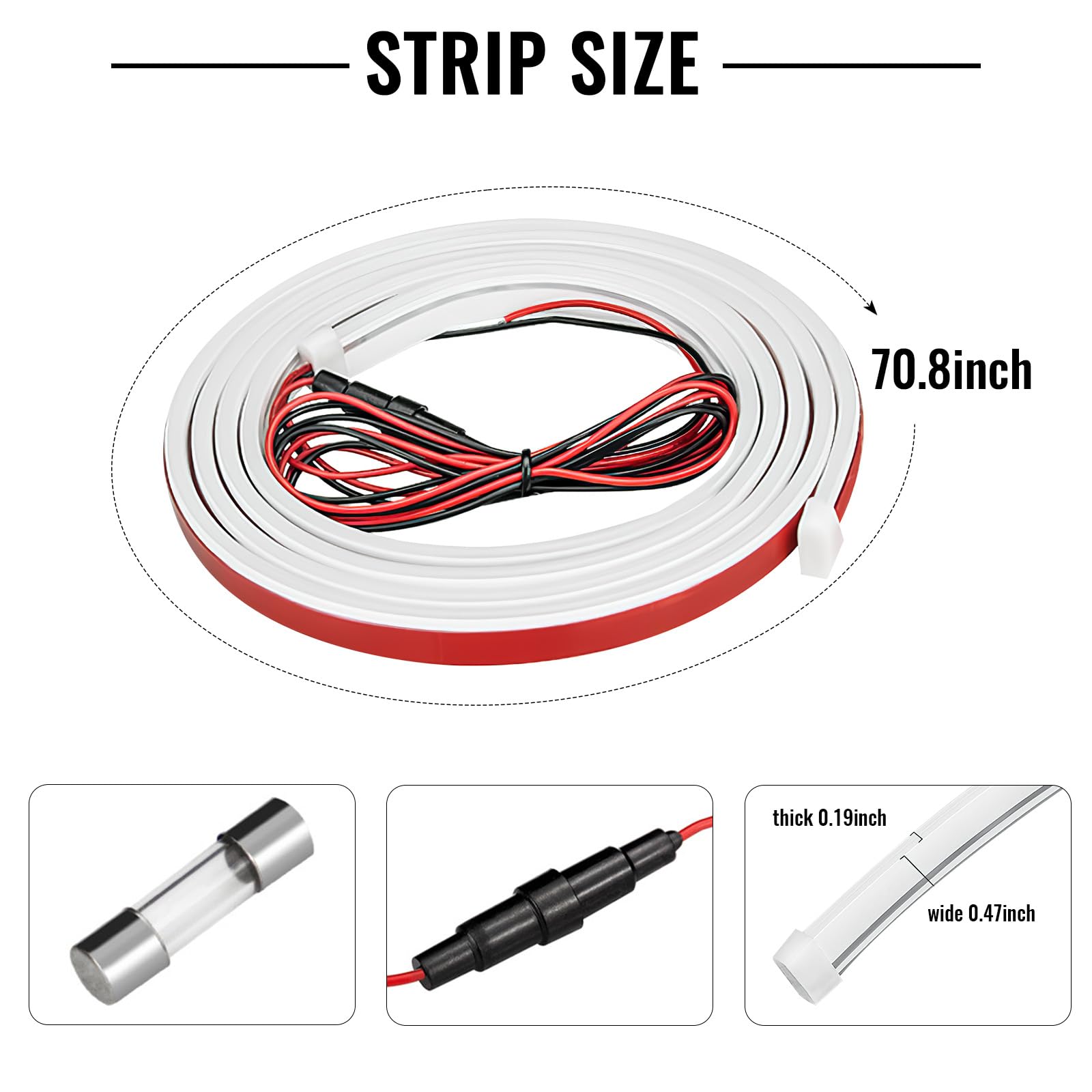 Snapklik.com : Car Hood Light Strip, 71 Inches Waterproof Flexible LED ...