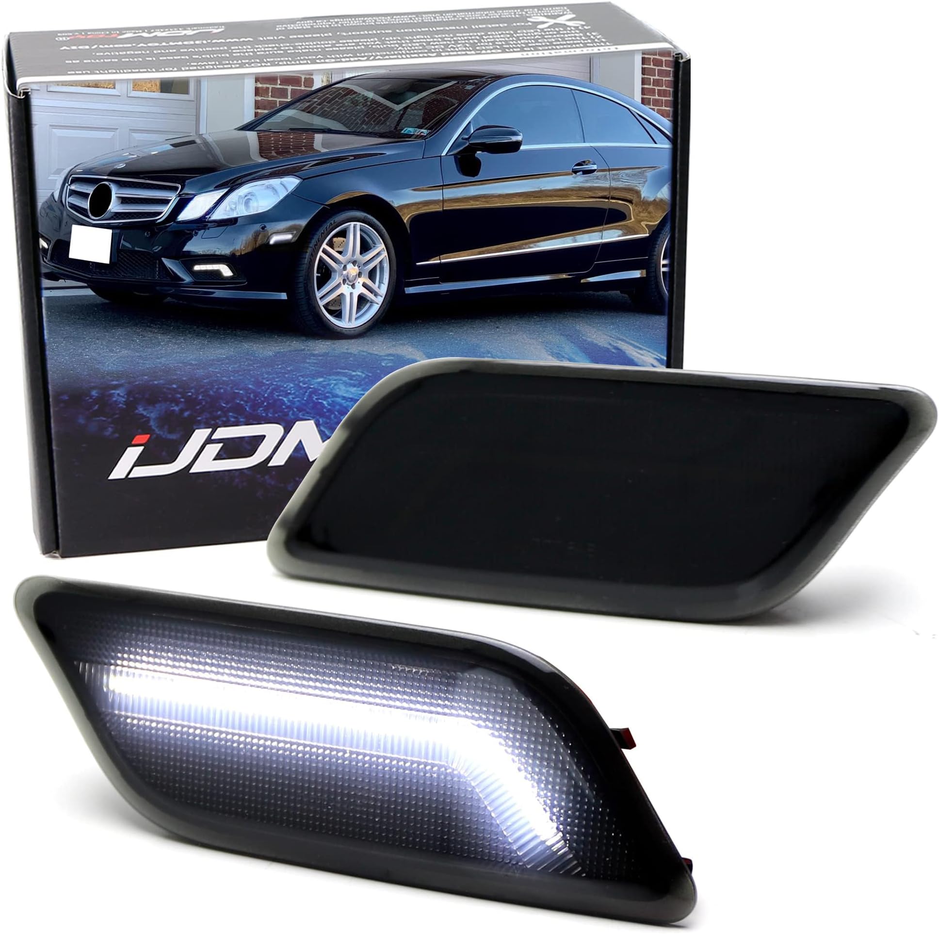 Amazon.com: iJDMTOY Xenon White LED Daytime Running Lights w/Bezels ...