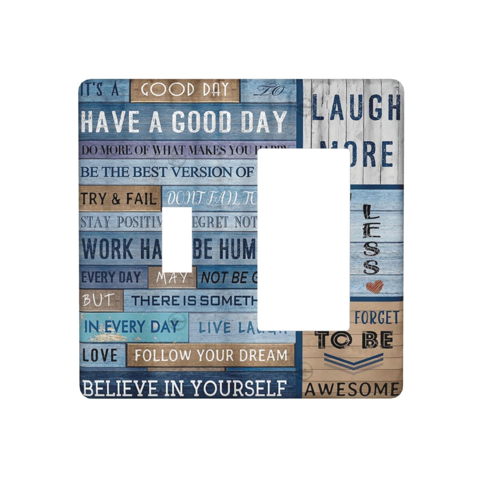 Rustic Inspirational Quotes Motivational 2 Gang Light Switch Cover ...