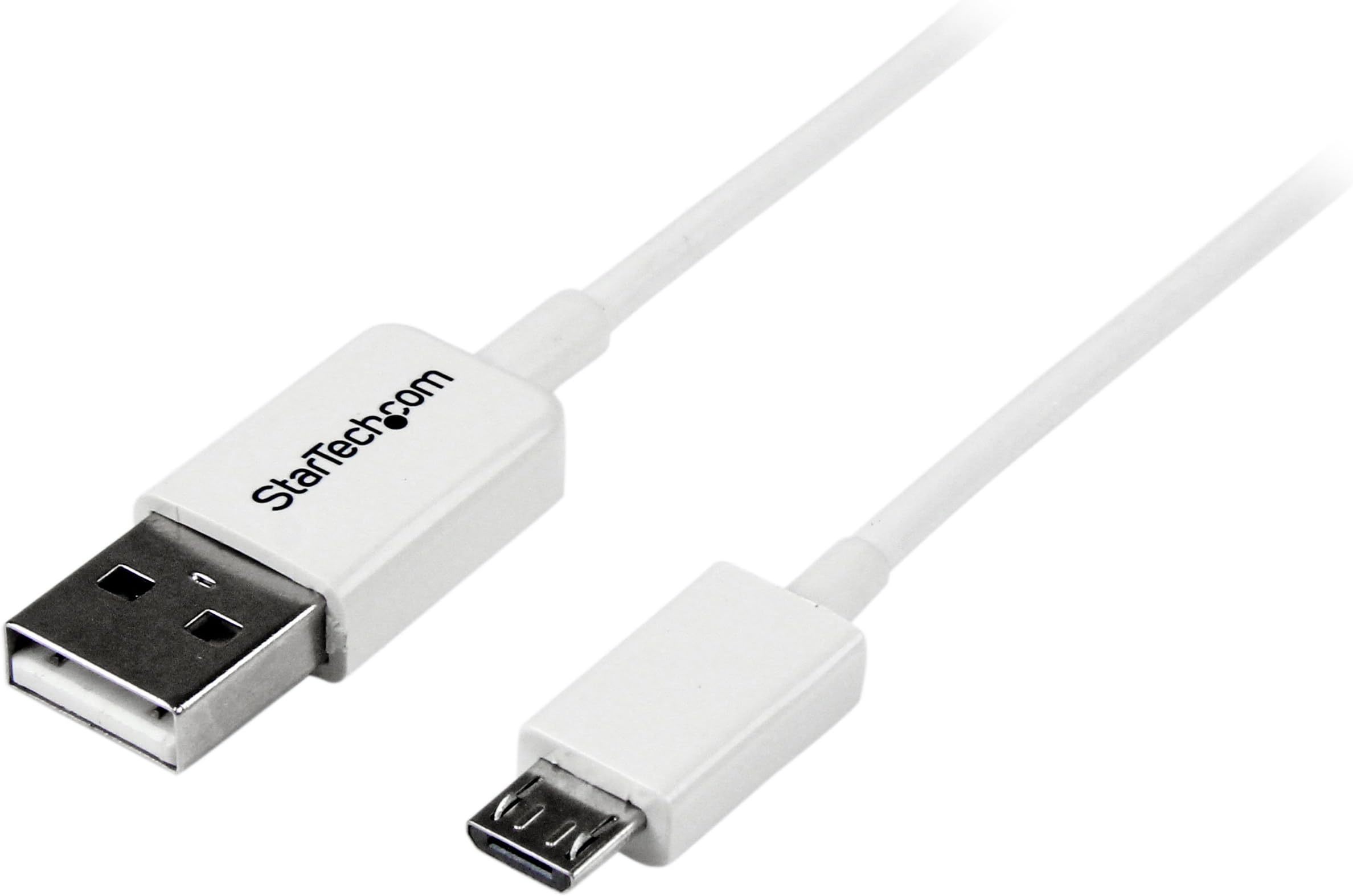 Amazon.com: StarTech.com 0.5m White Micro USB Cable Cord - A to Micro B ...