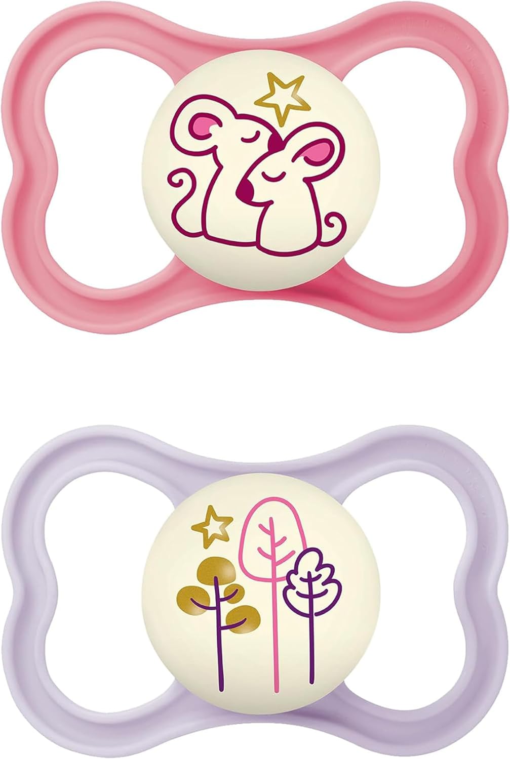 MAM Air Night Soothers | 16 Plus Months | 2 Pack | Glow in The Dark ...