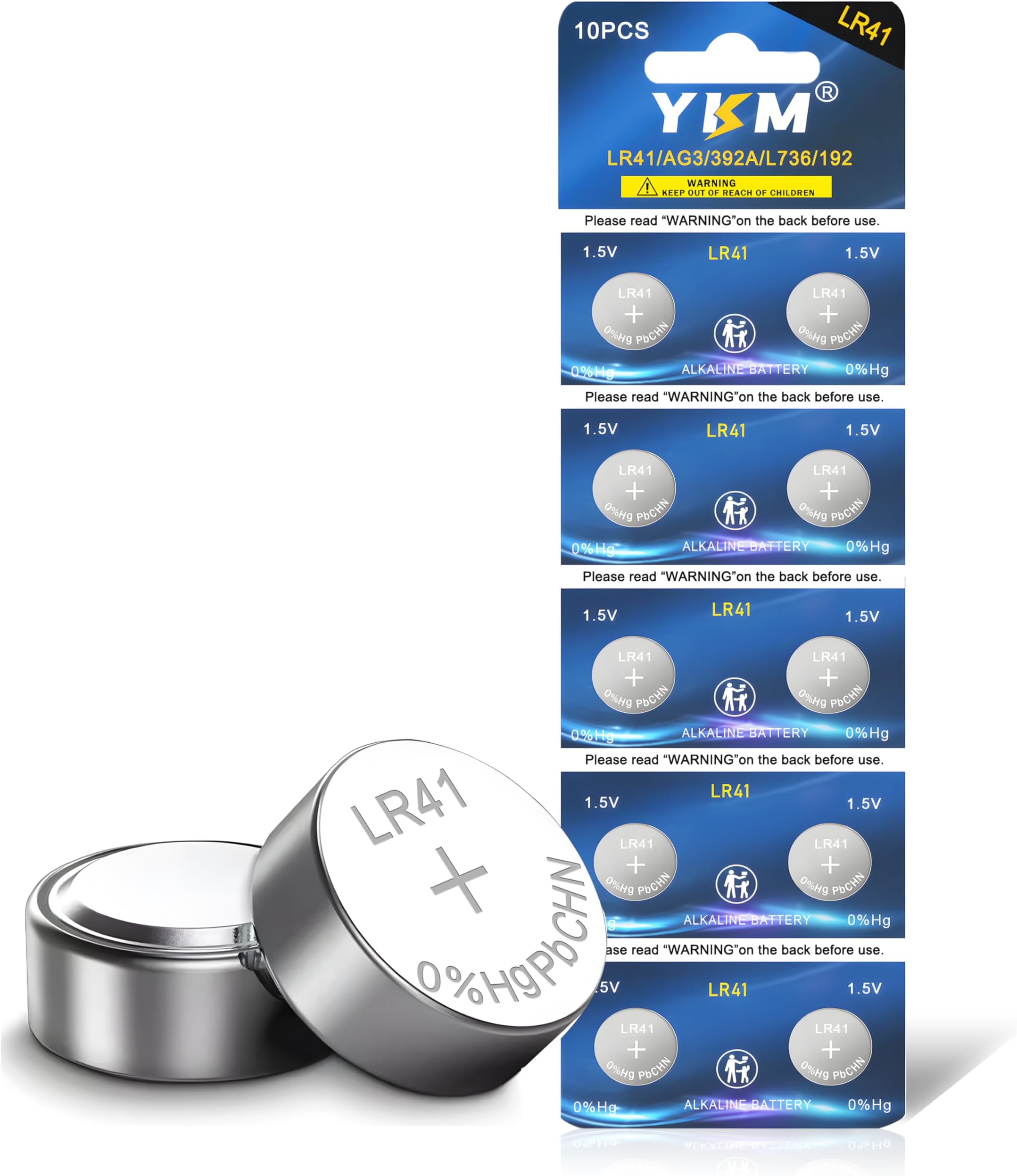 Amazon.com: Yogamiler 40-Pack LR41 AG3 392 192 SR41 384 736 L736F Battery 1.5V Button Cell ...