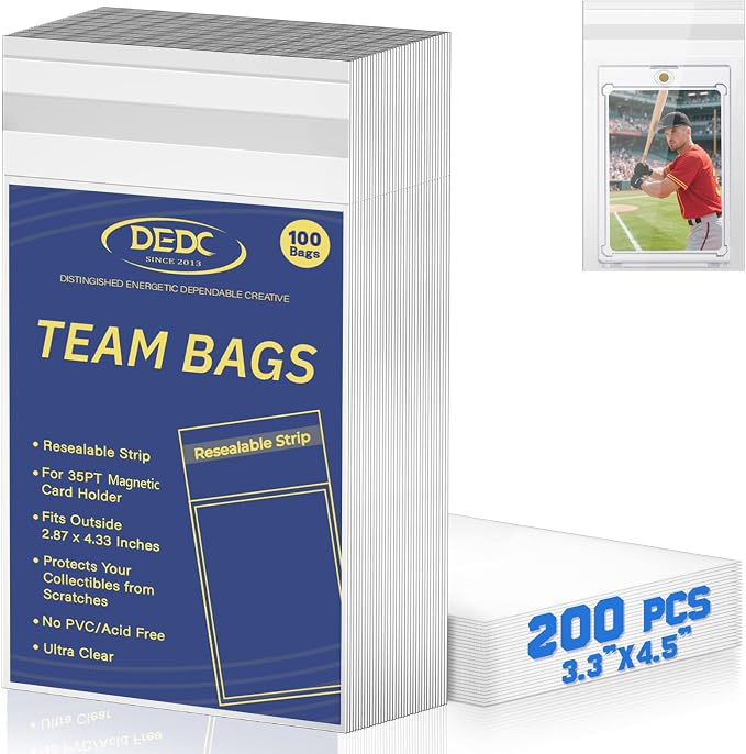 Amazon.com: DEDC 200Pcs Trading Cards Team Bags for One Touch Magnetic ...