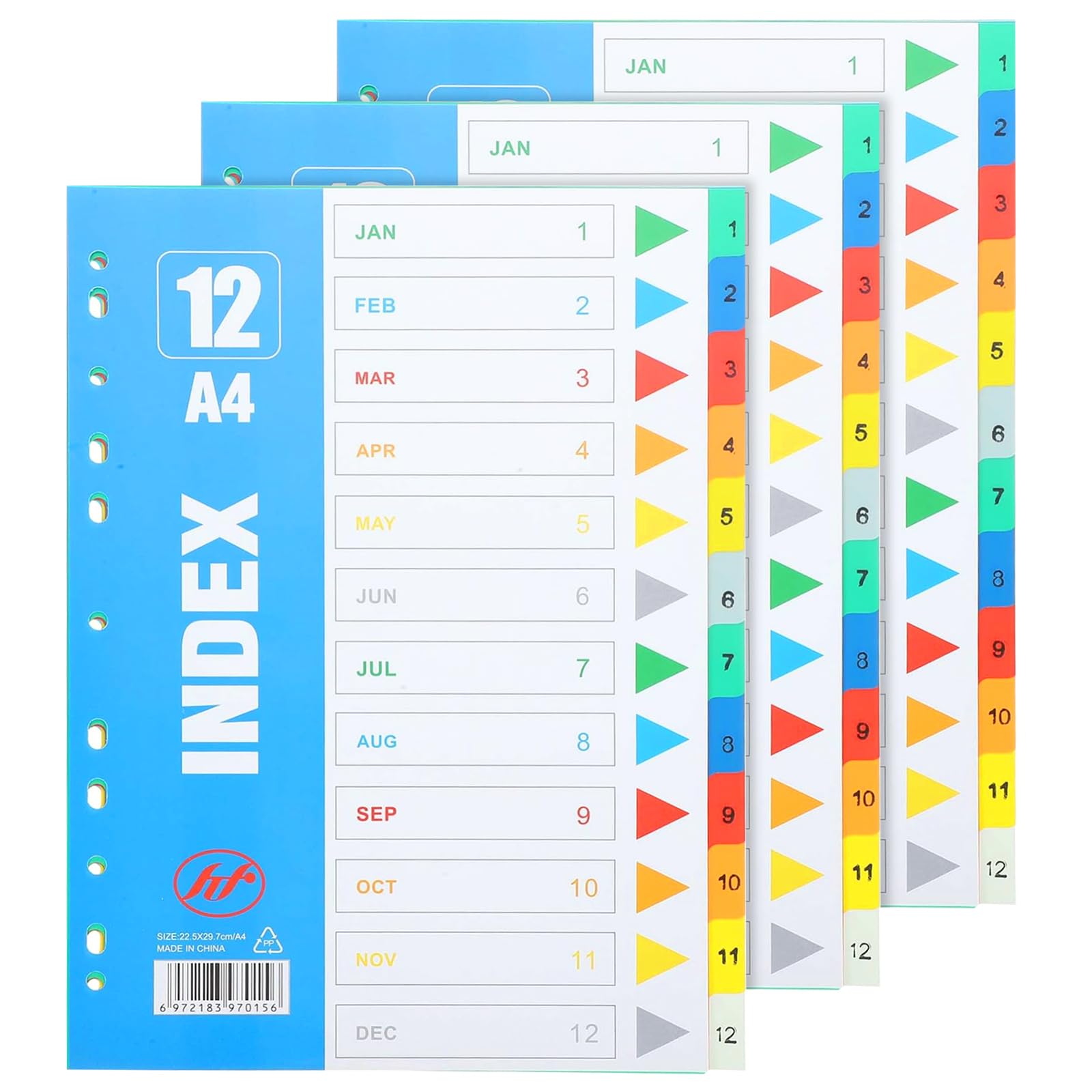 A4 File Dividers, 3 Pack A4 Card File Dividers Folder Dividers for Ring ...