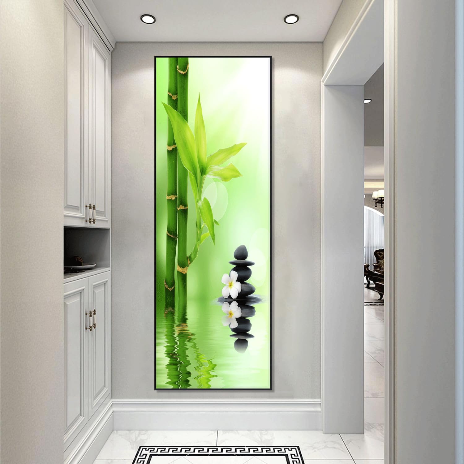 Amazon.com: YOXORDQ Large Zen Bamboo Wall Art Zen Stone Canvas Painting ...