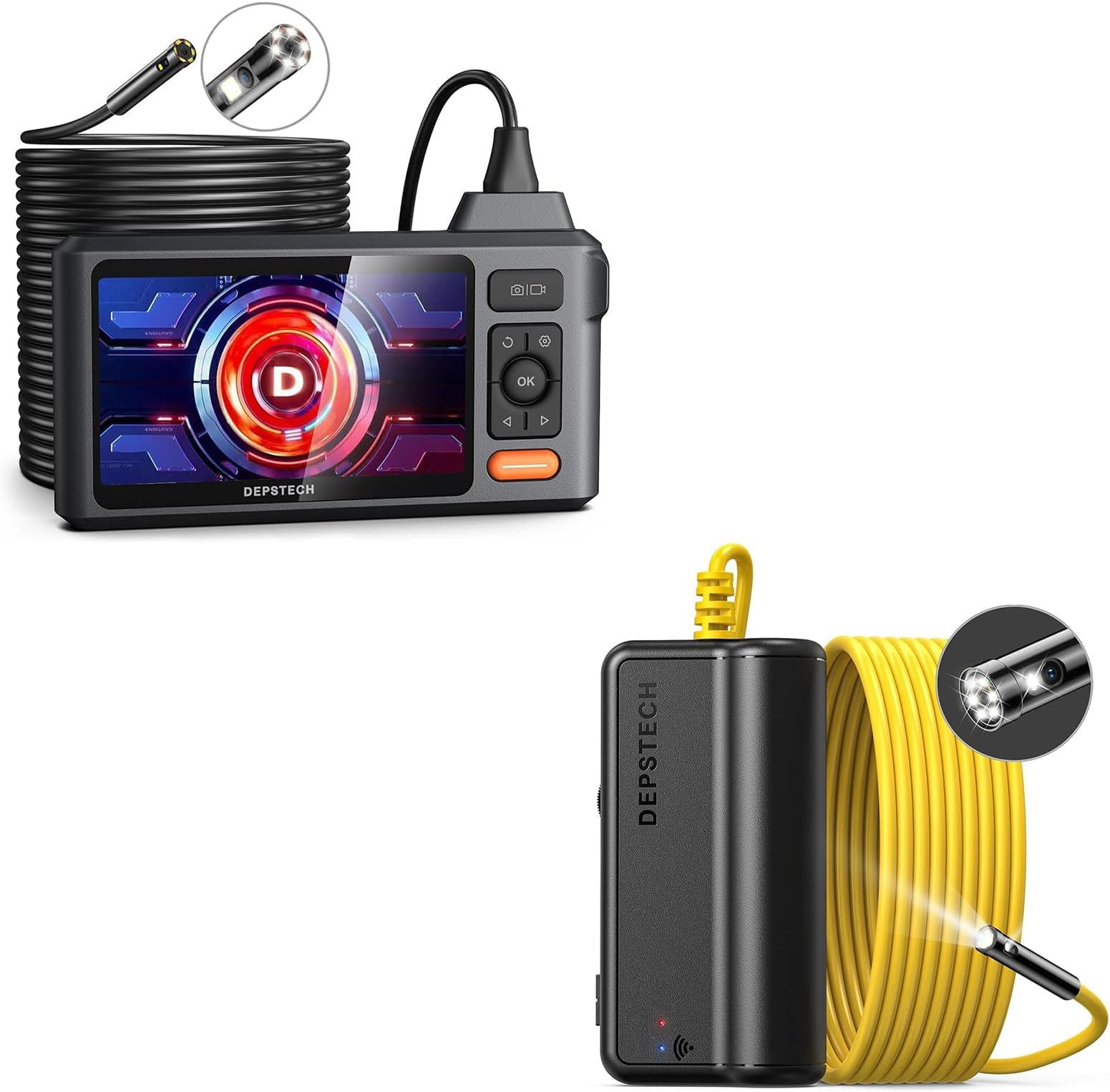Amazon.com: DEPSTECH DS520 1080P Dual Lens Endoscope Camera with Lights ...