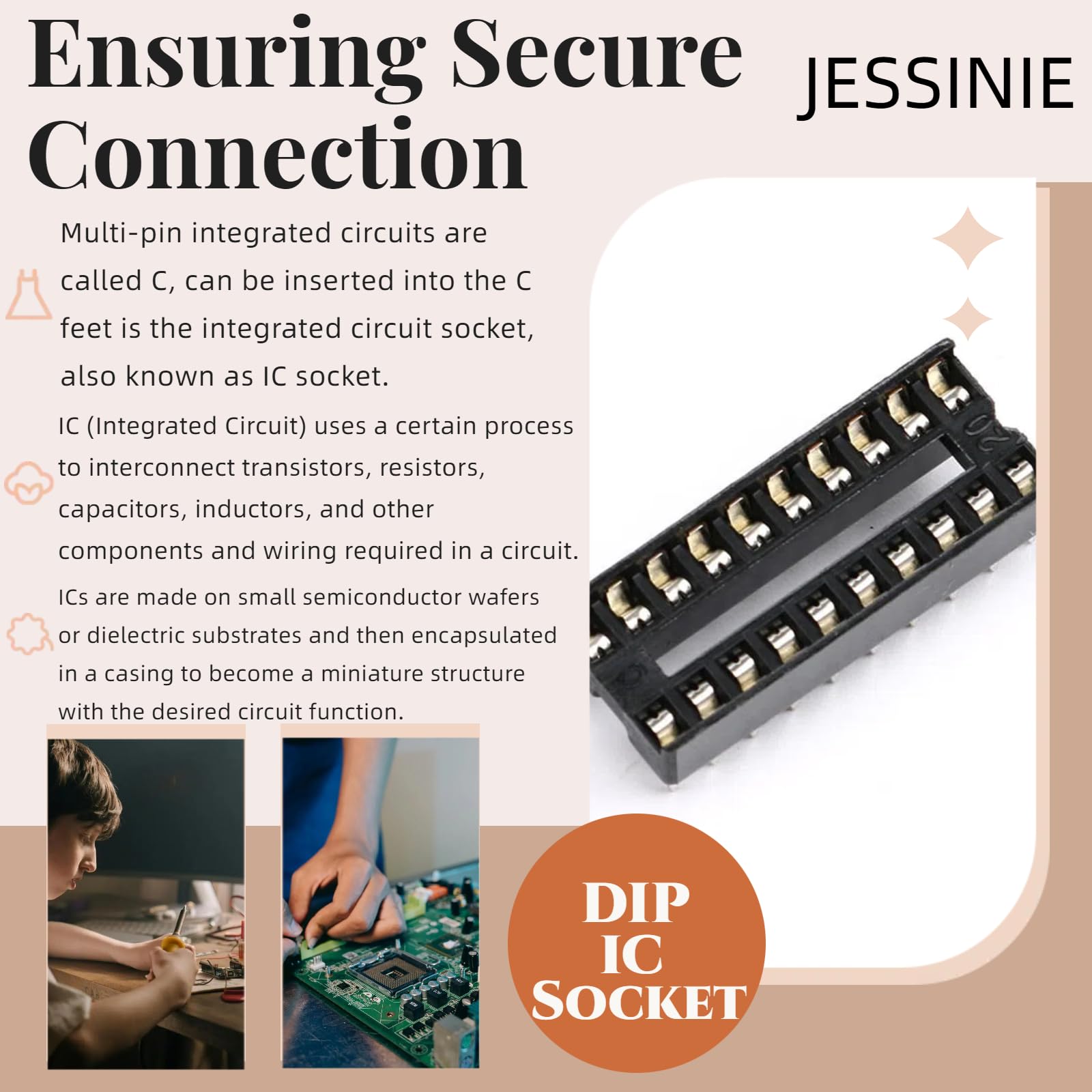 Snapklik.com : 10Pcs 20P IC Socket DIP Integrated Circuit IC Sockets ...