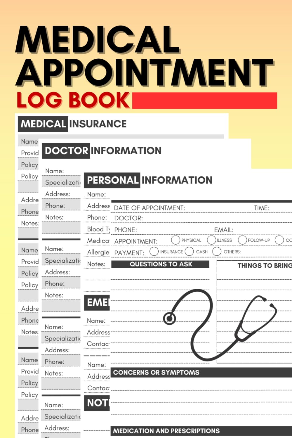 Medical Appointment Log Book: Cute Record book Gift for Any Patient to ...