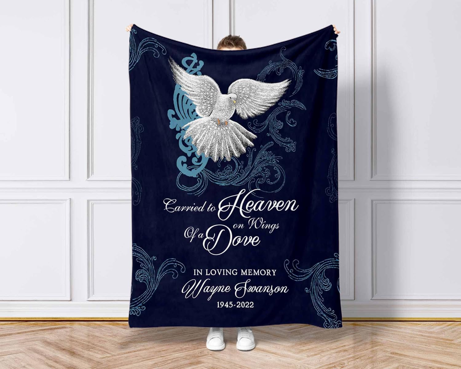Amazon.com: Tiche Personalized Memorial Blankets for Loss of Father ...