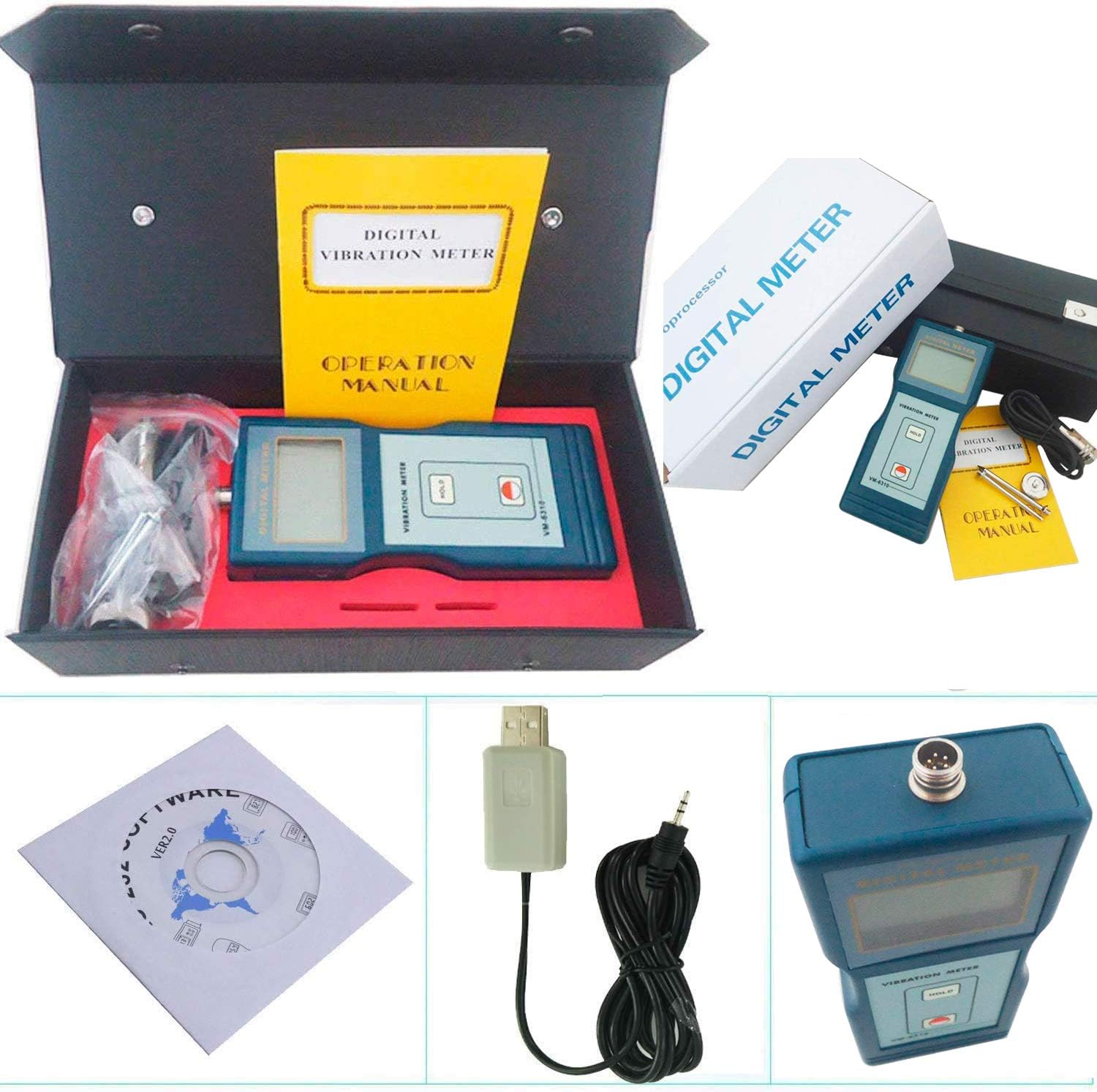 Vibration Tester Meter Digital Vibration Testing Equipment Vibrometer ...