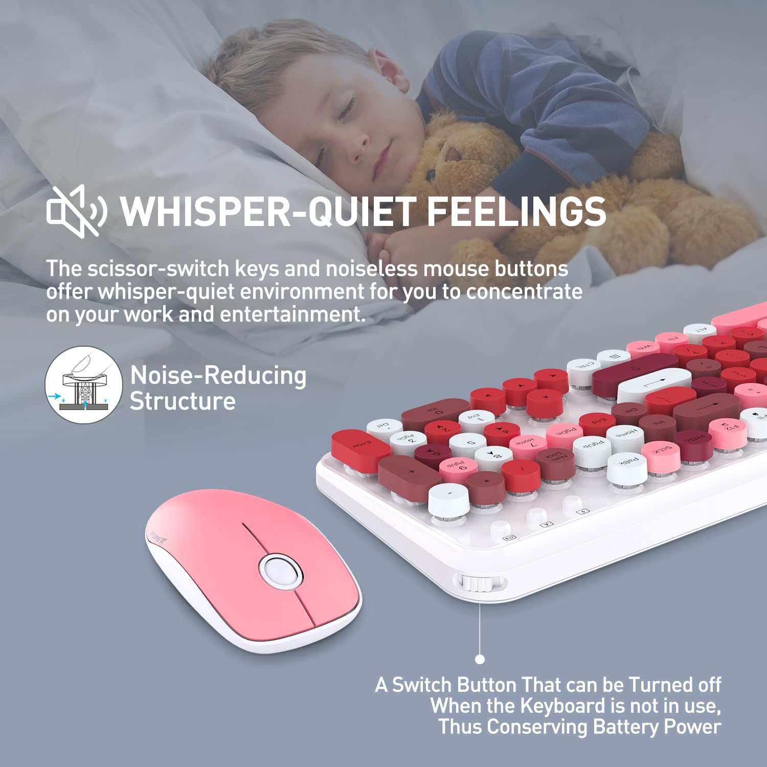 Snapklik.com : FOPETT Wireless Keyboard And Mouse Combo, 104 Keys Full ...